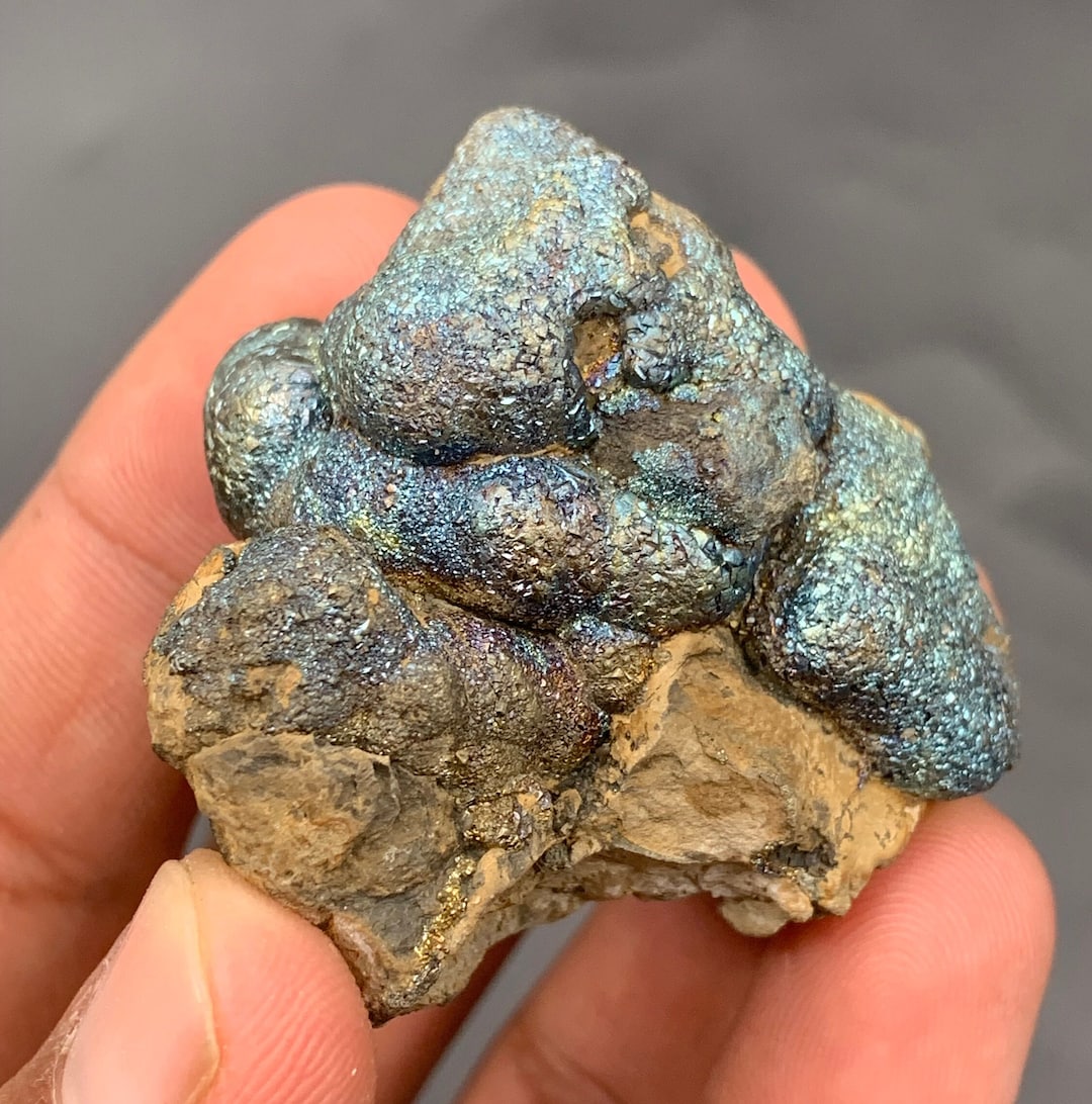 Rare Iridescent Pyrite Botryoidal Nuggets Crystals on Mother-rock ...