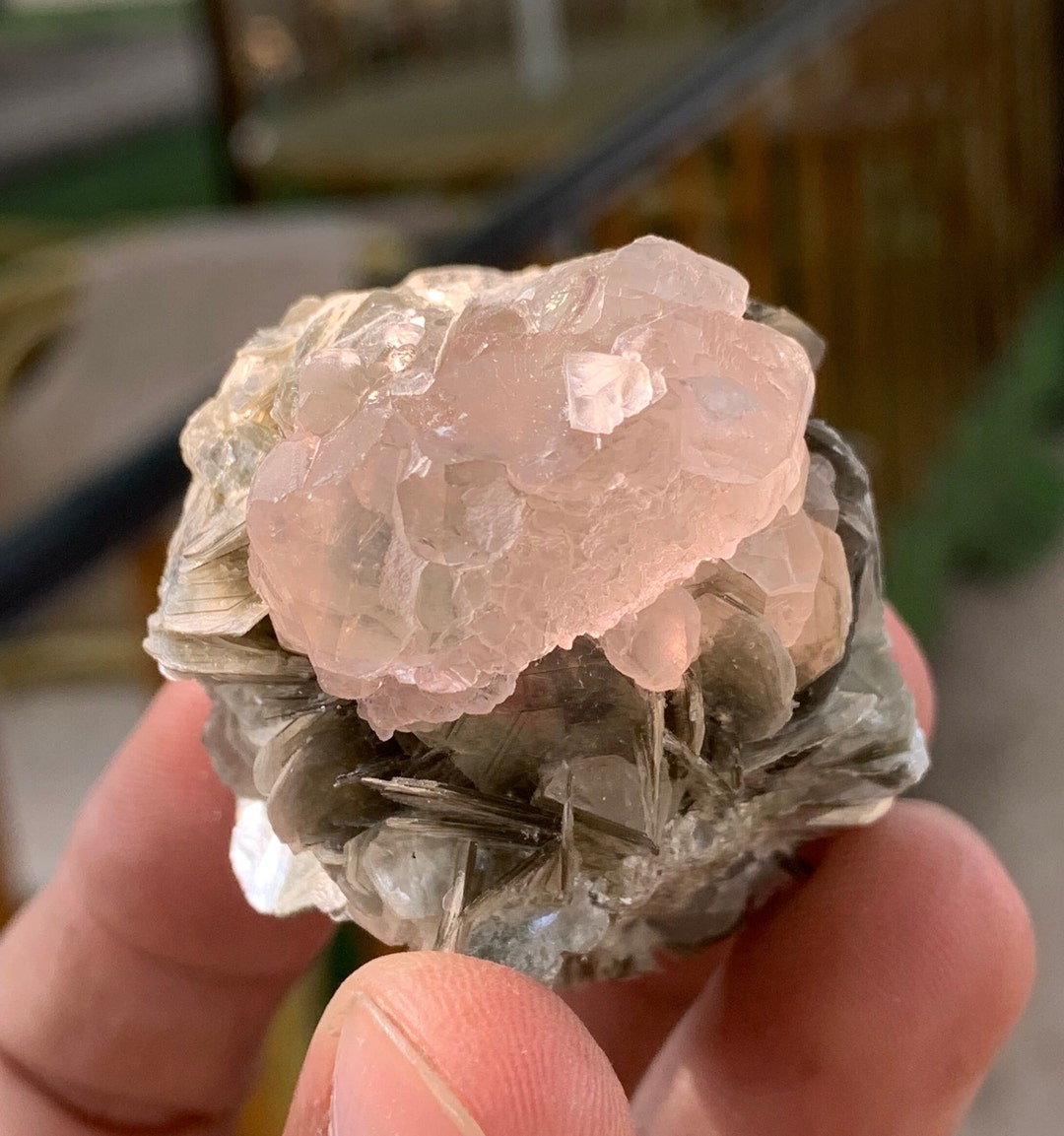 Rare Pink Fluorite Terminated Crystals With Sharp Lustre & Muscovite ...