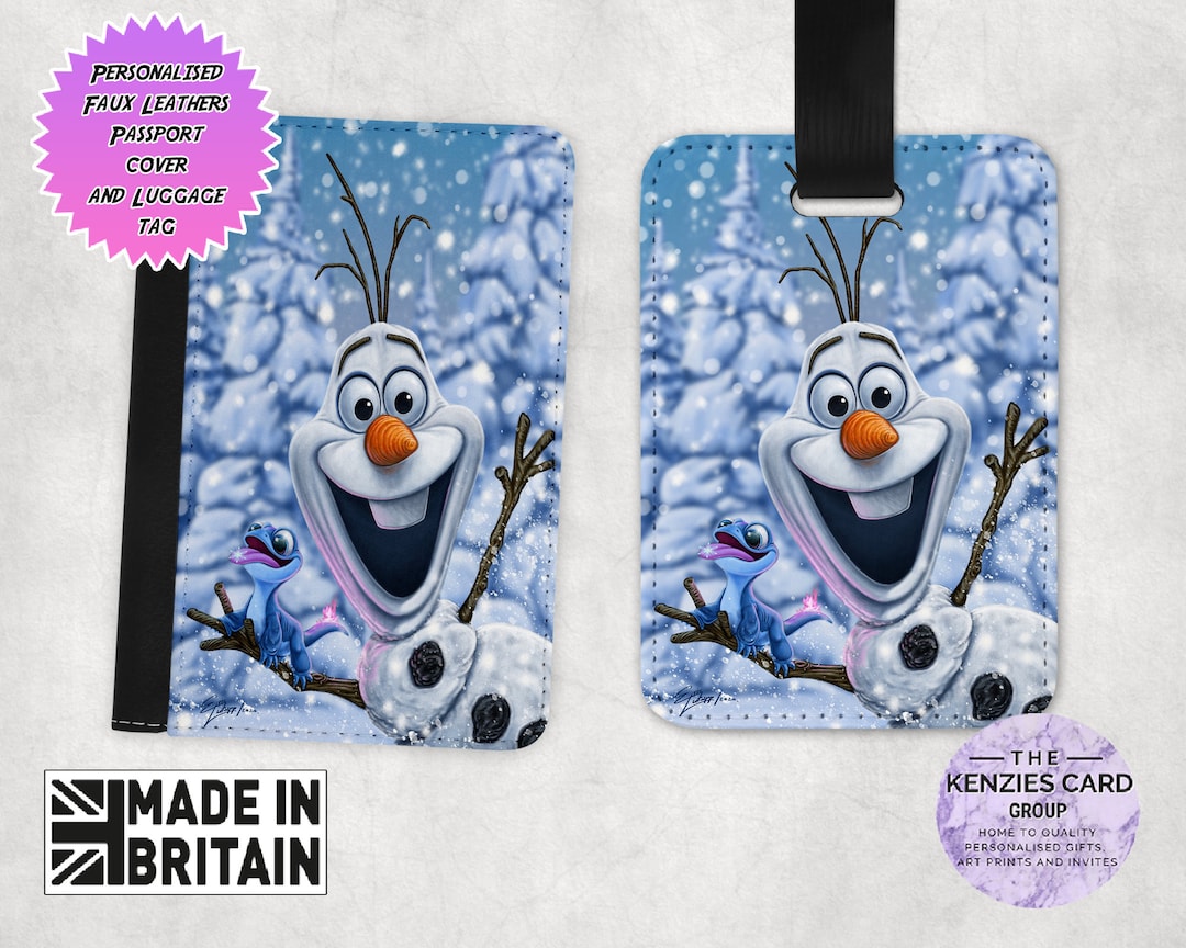 Personalised Matching Faux Leather Frozen Olaf Disney Passport Cover ...