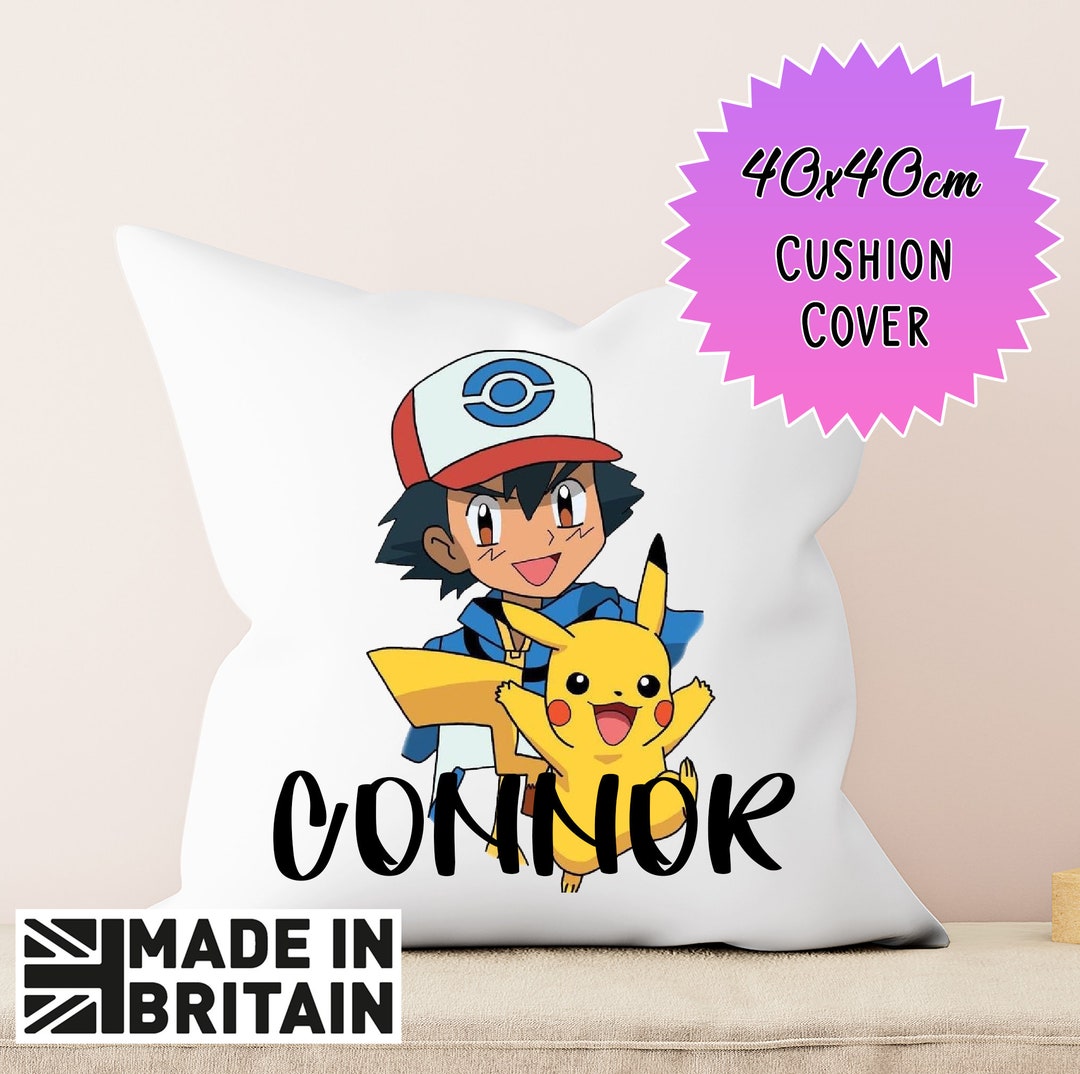 Personalised Pokemon Pikachu Soft Cushion Cover Birthday Gift Christmas ...