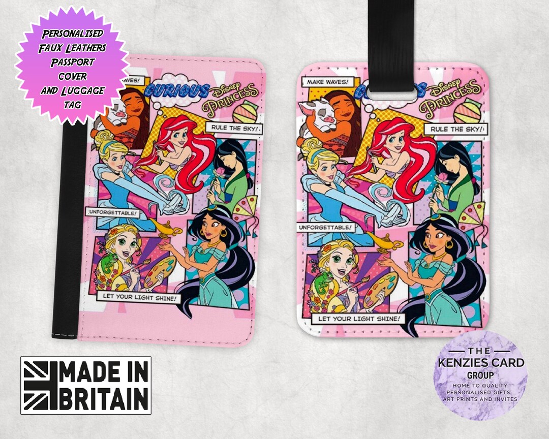 Personalised Matching Faux Leather Disney Passport Cover and Luggage ...