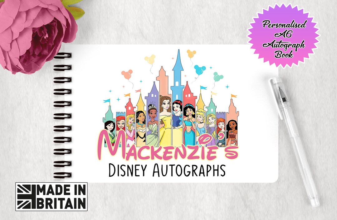 Disney Princess Inspired Autograph Book Personalised Disney Autograph ...