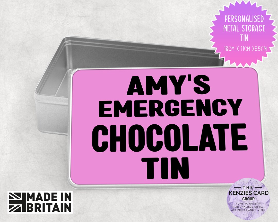 Pink Chocolate Storage Tin, Sweetie Jars, Chocoholic, Metal Tin Box ...