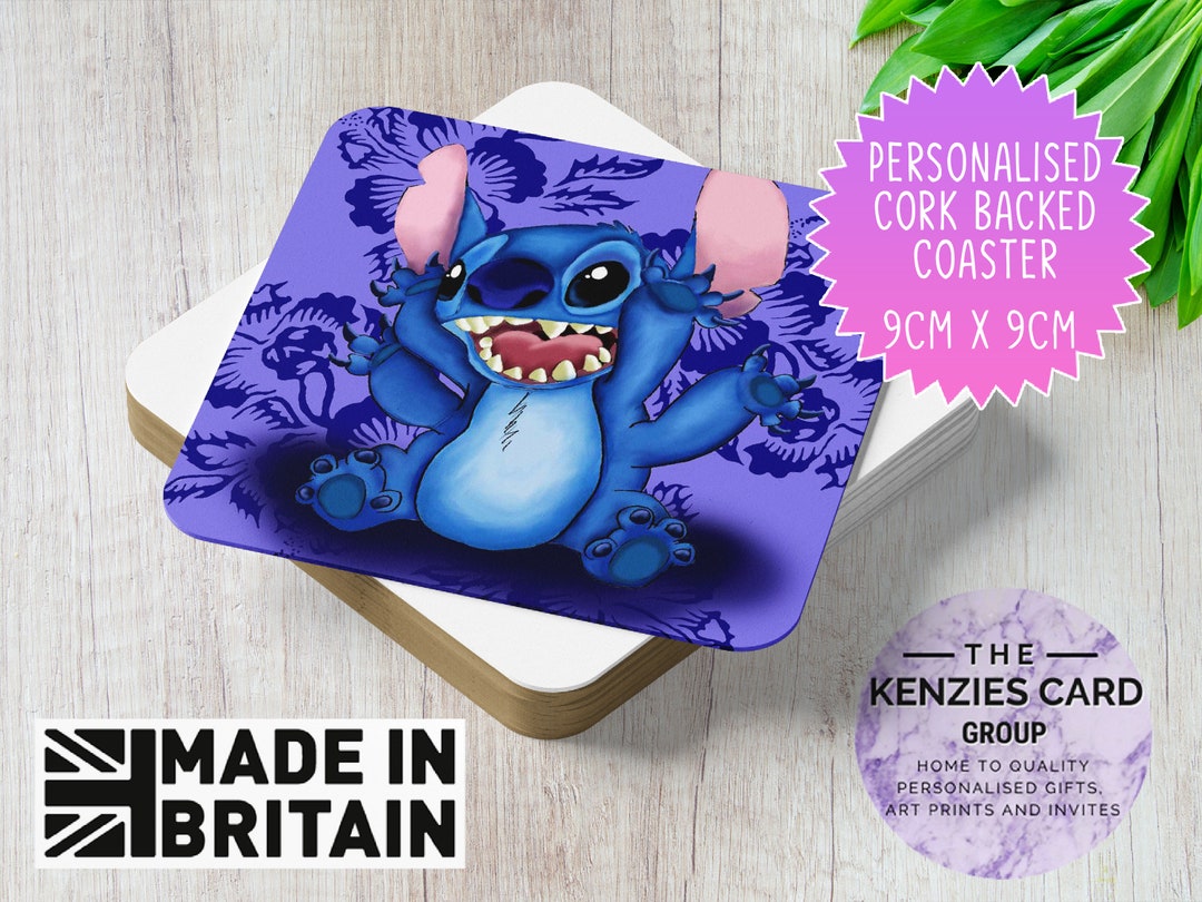 Personalised Disneys Lilo and Stitch High Gloss Cup Coasters, Square ...