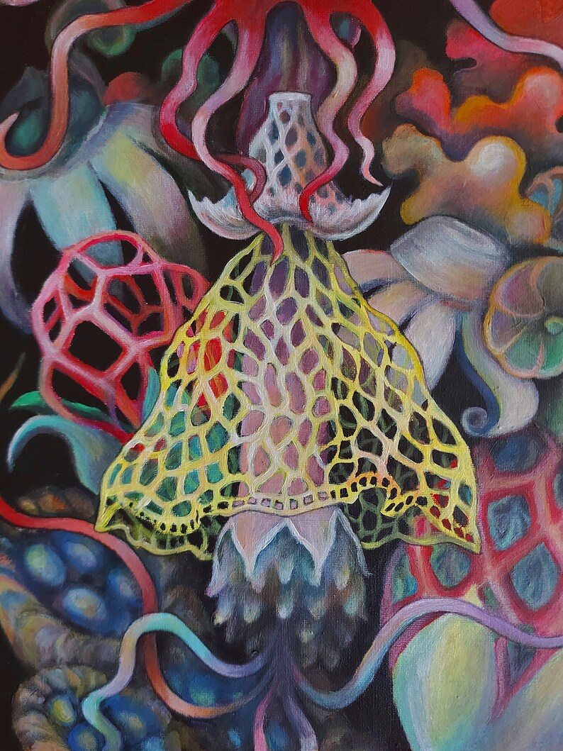 Print of Original Painting, Fungi Artwork, Mushroom Art, Botanical ...