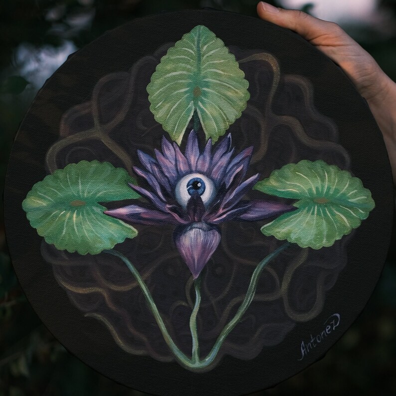 Blue Lotus,original Painting,lotus Flower Art,psychedelic Artwork ...