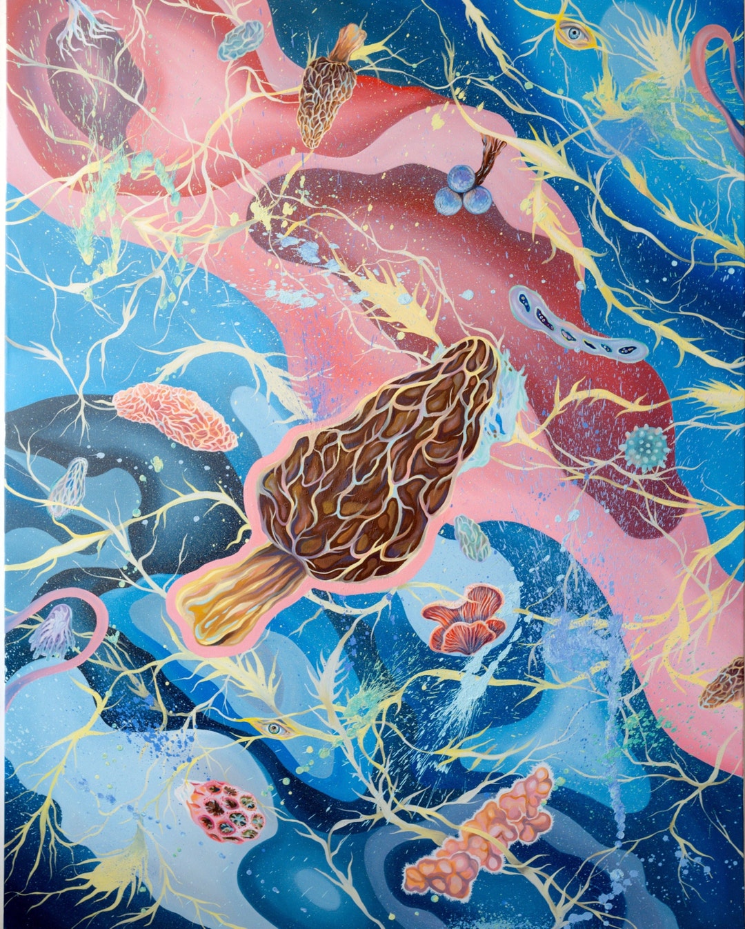 Mushroom Painting,fungi Artwork,surreal Art,psychedelic Artwork,trippy ...