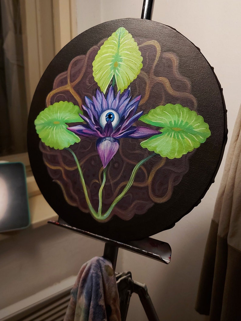 Blue Lotus,original Painting,lotus Flower Art,psychedelic Artwork ...