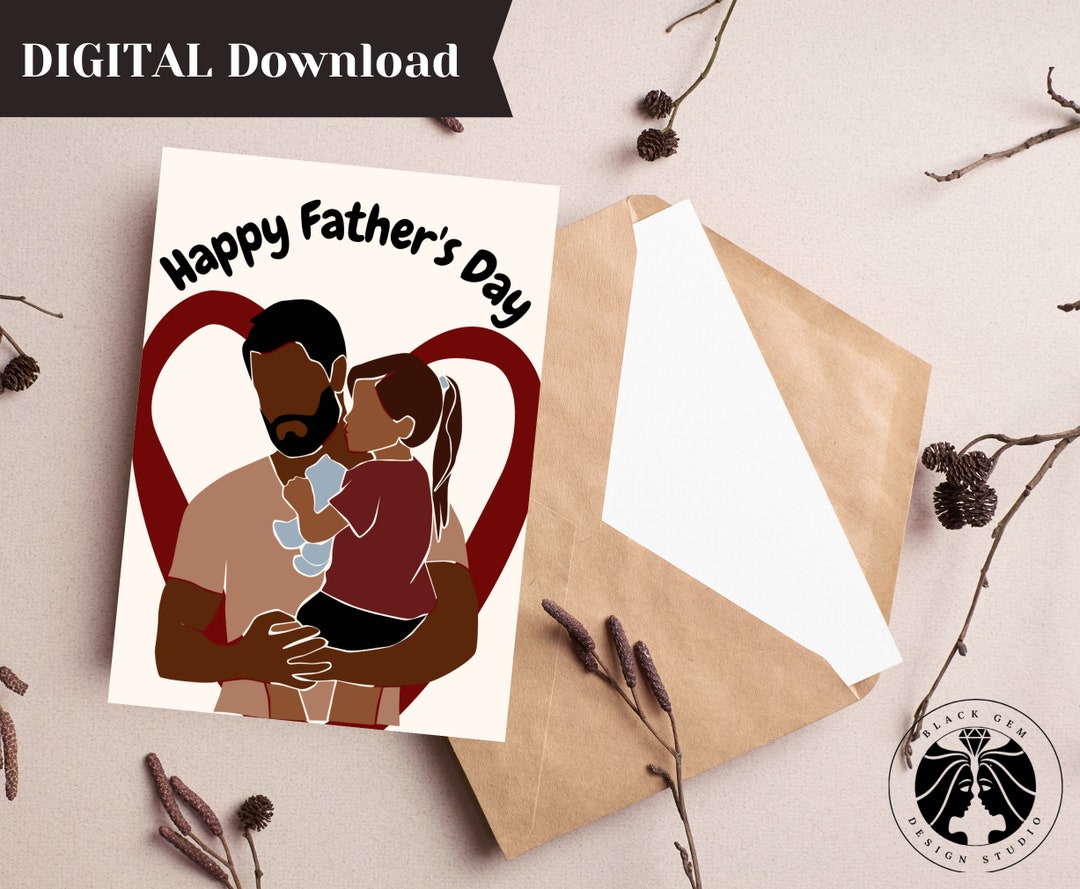 African American Fathers Day Greeting Card Black Dad Printable