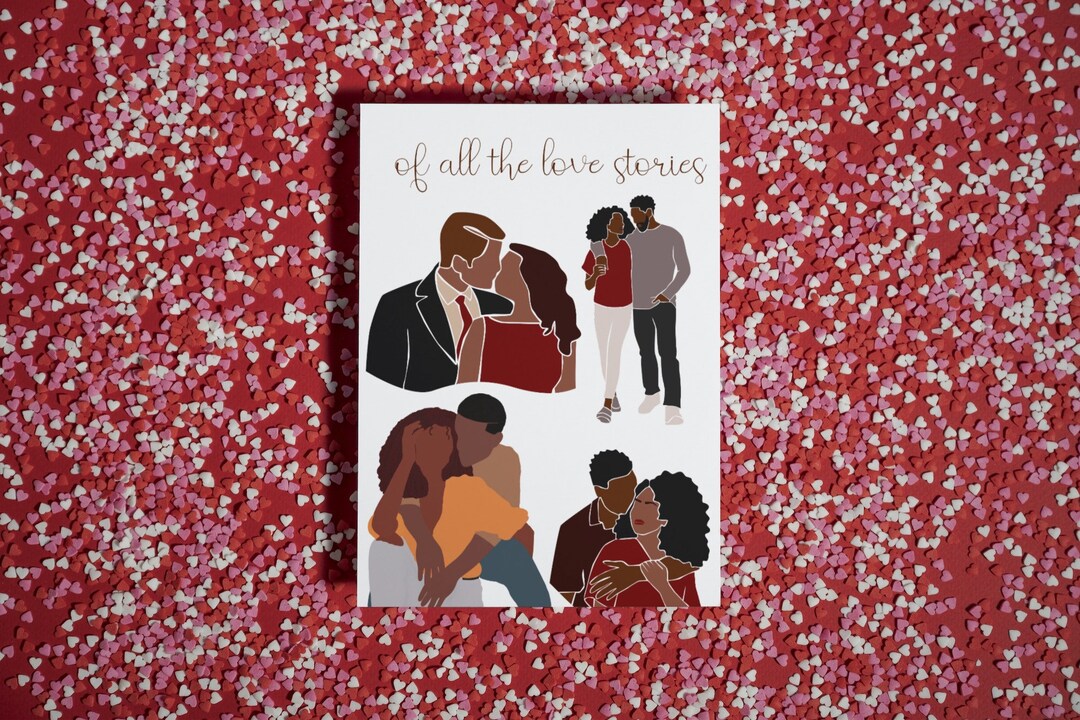 African American Valentine's Day Greeting Card, Black Love Printable ...