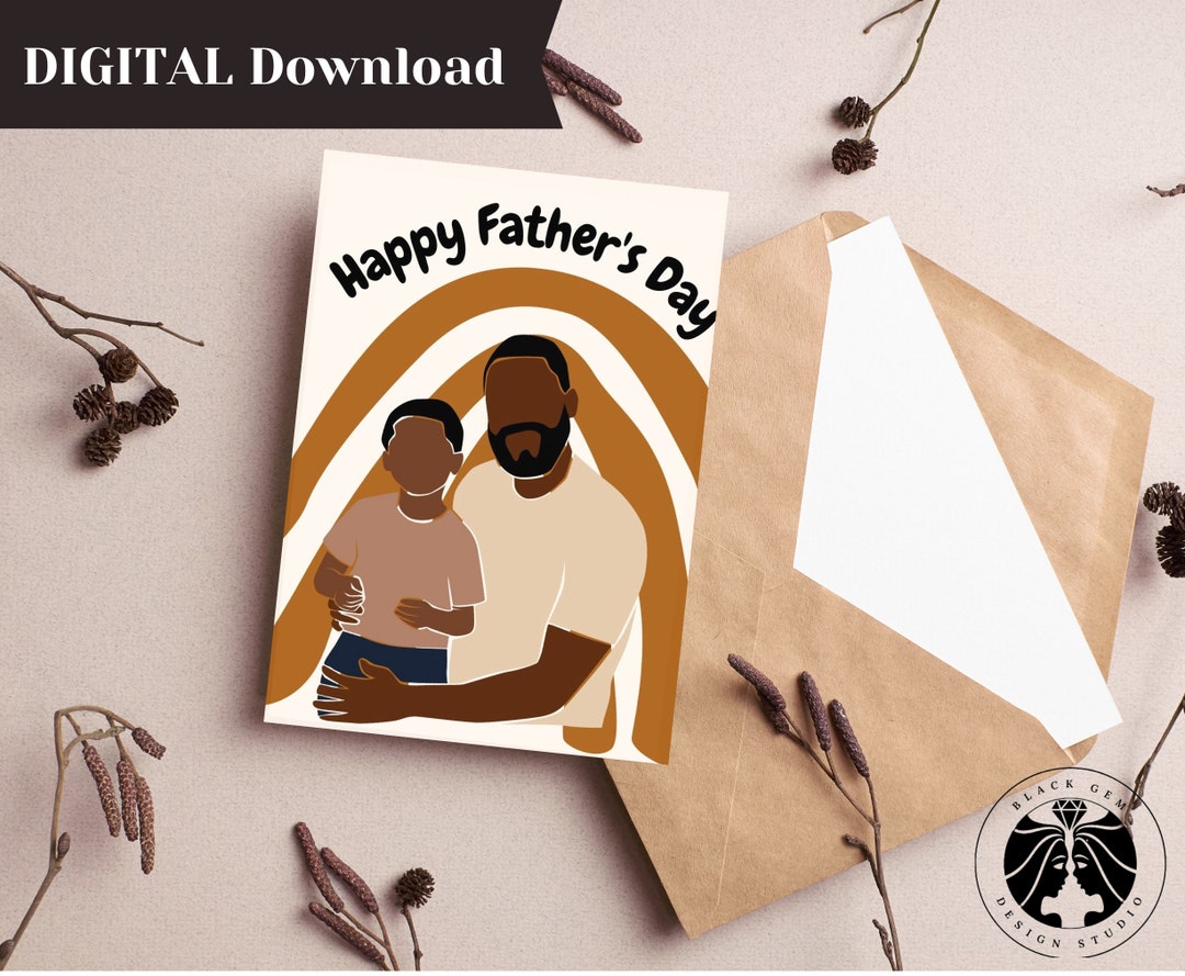African American Fathers Day Greeting Card Black Dad Printable