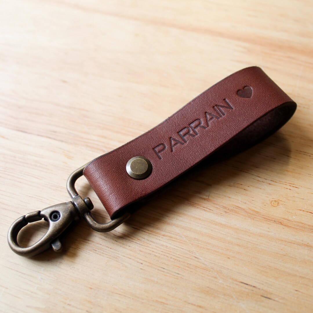 PERSONALIZED KEY RING in Genuine Leather / Personalized Christmas Gift ...