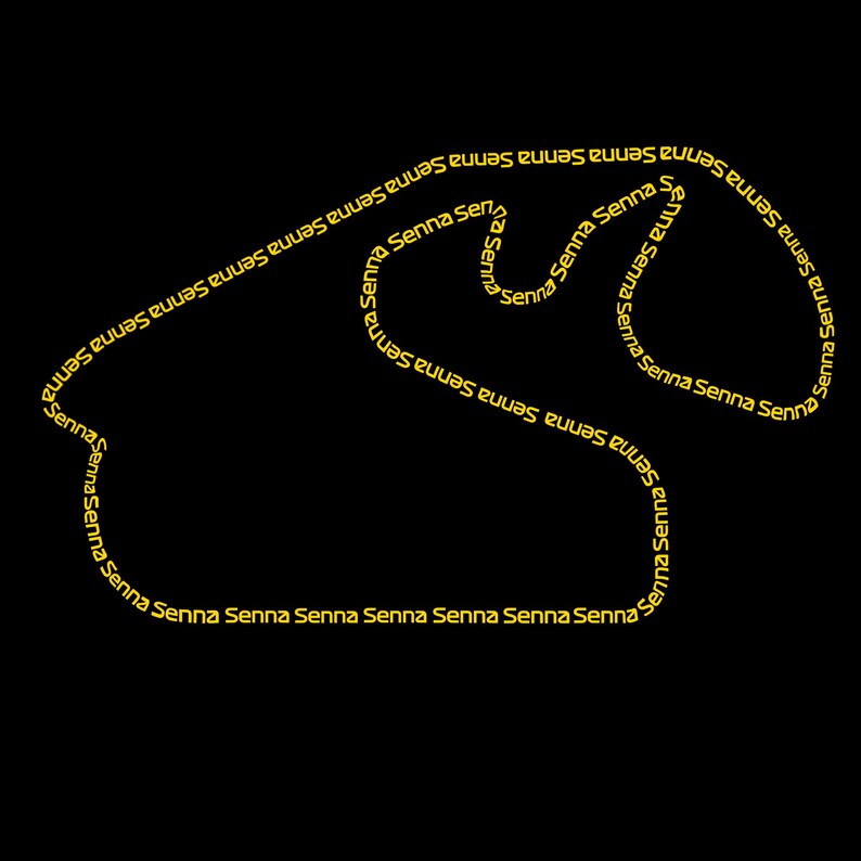 Ayrton Senna Interlagos Track Outline - Senna Classic Yellow Formula ...