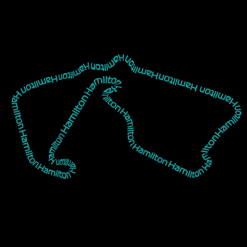 Lewis Hamilton Silverstone Track Outline - Mercedes Teal Formula One ...