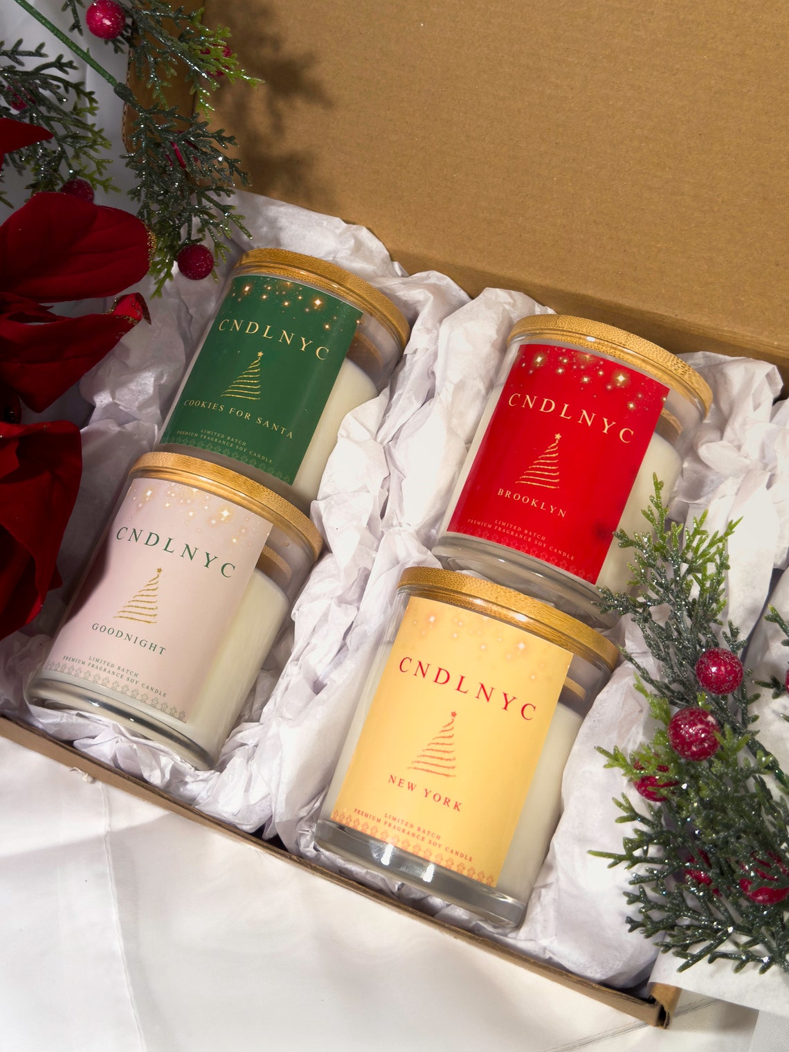 CNDLNYC | Christmas/holiday Candle 4 Pcs Set | Holiday Candle Set | Soy ...
