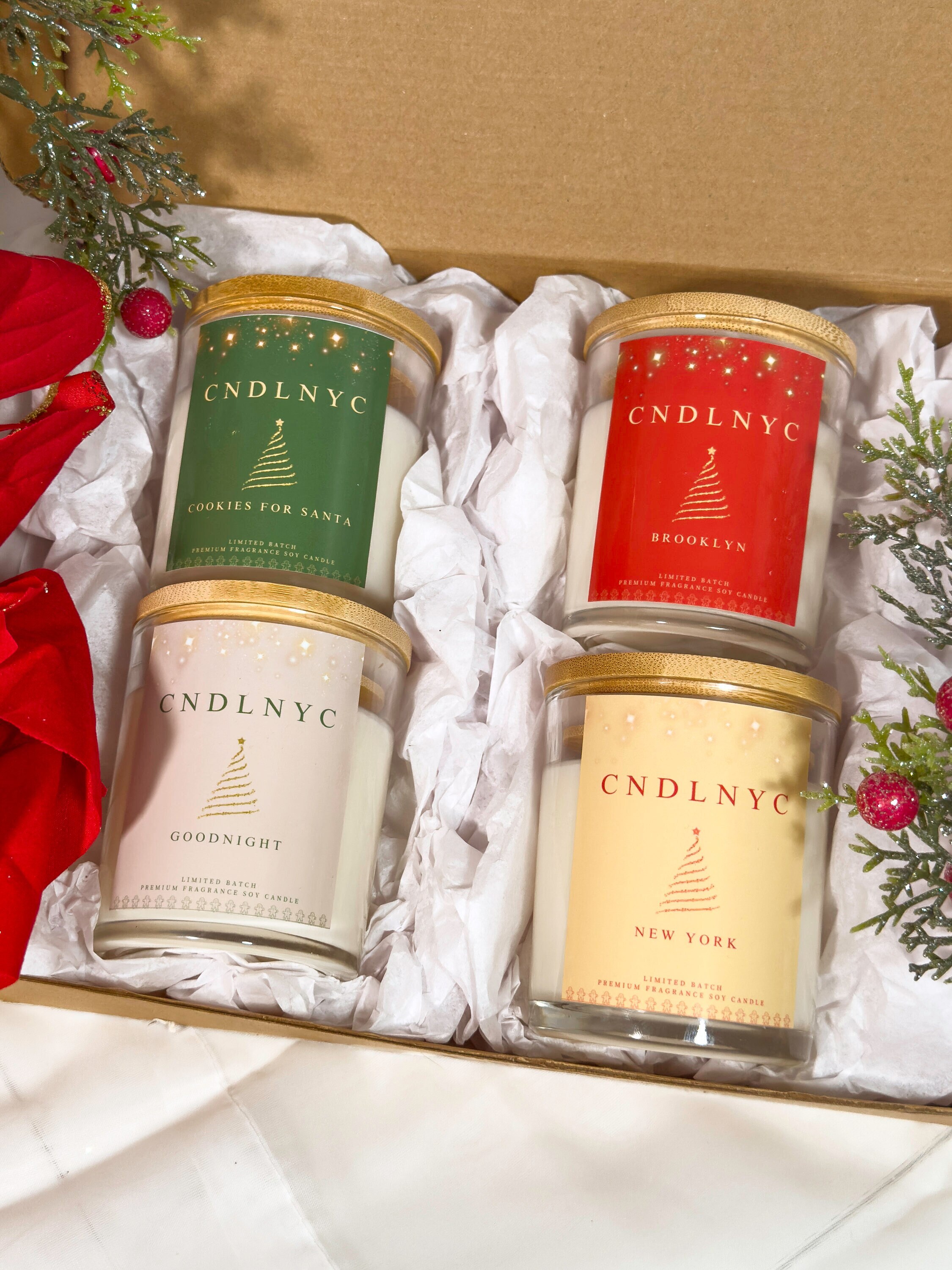 CNDLNYC | Christmas/holiday Candle 4 Pcs Set | Holiday Candle Set | Soy ...