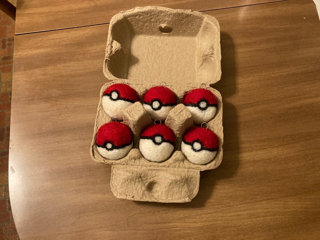 Pokéball Ornaments, Handmade Needle Felted Decor, Pokemon, Holiday Gift ...