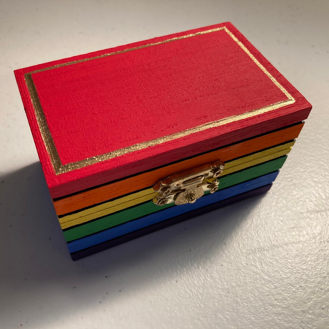 Custom Rainbow Storage Box, Jewelry, Trinket Box, Love Wins, LGBTQ Gift ...