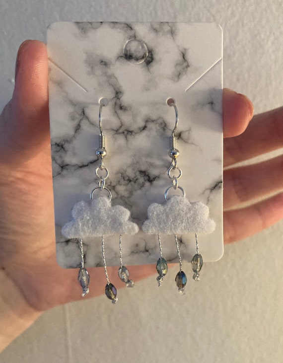 Cloud Raindrop Earrings Custom Weather Meteorology Gift | Etsy