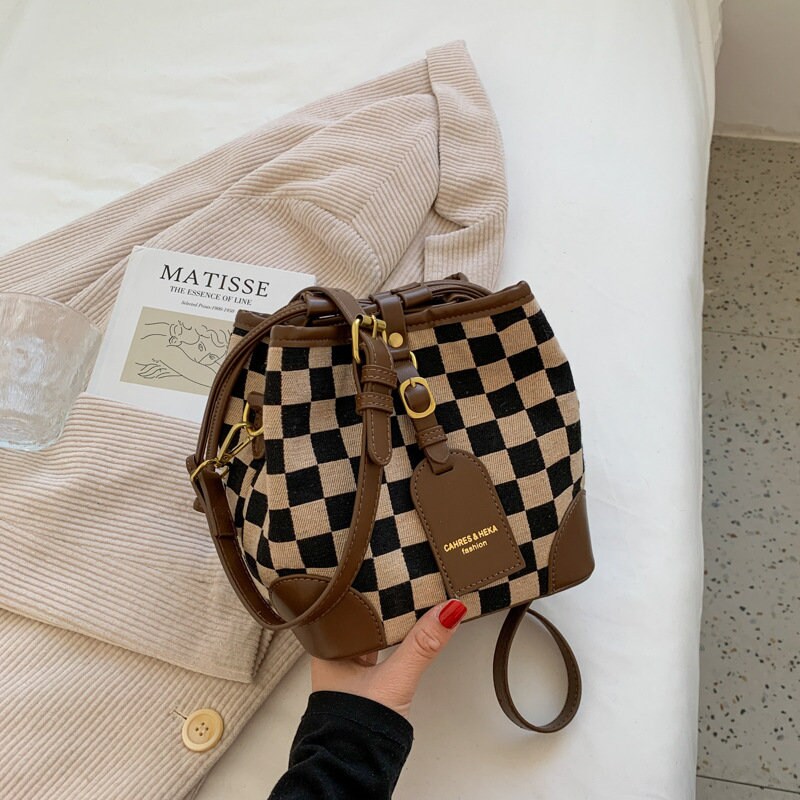 Womens Checkered Purse Trending Fashion Niche Women's - Etsy