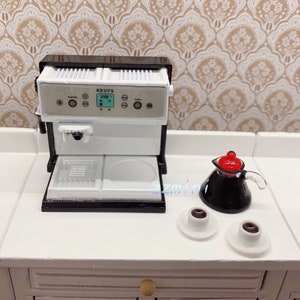 Dollhouse Miniature 1:12 Kitchen Expresso Coffee Maker Machine Pot Cup ...