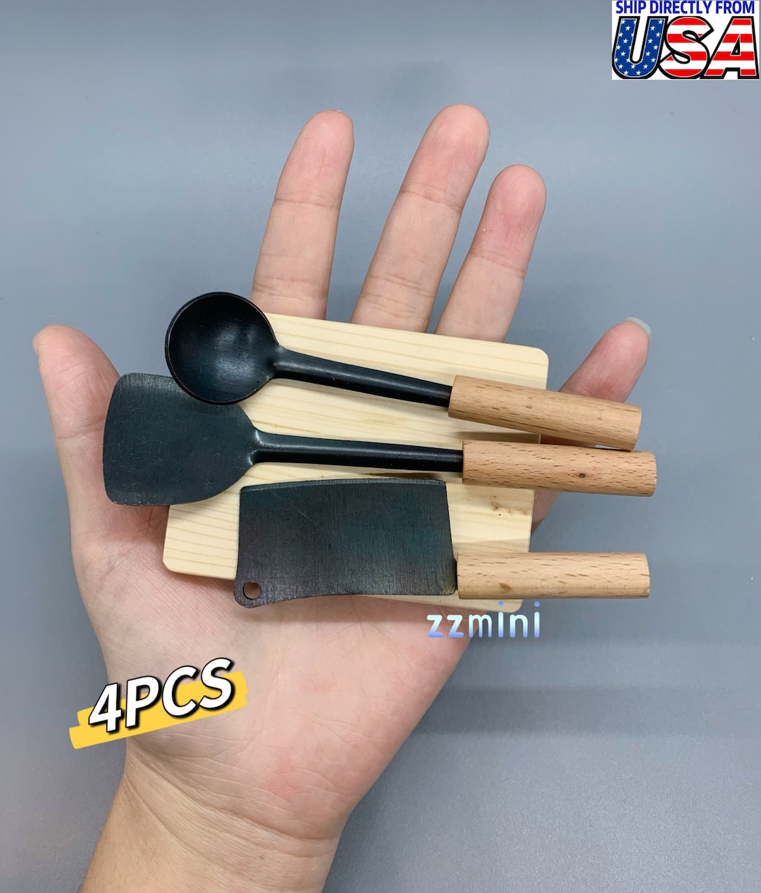 4pcs Real Mini Cooking World Smallest Tiny Working Utensils Pocket ...