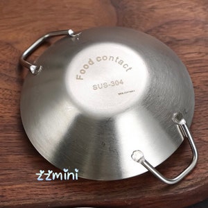 Real Mini Cooking Stainless Steel Frying Wok Pot Pan With Handle ...