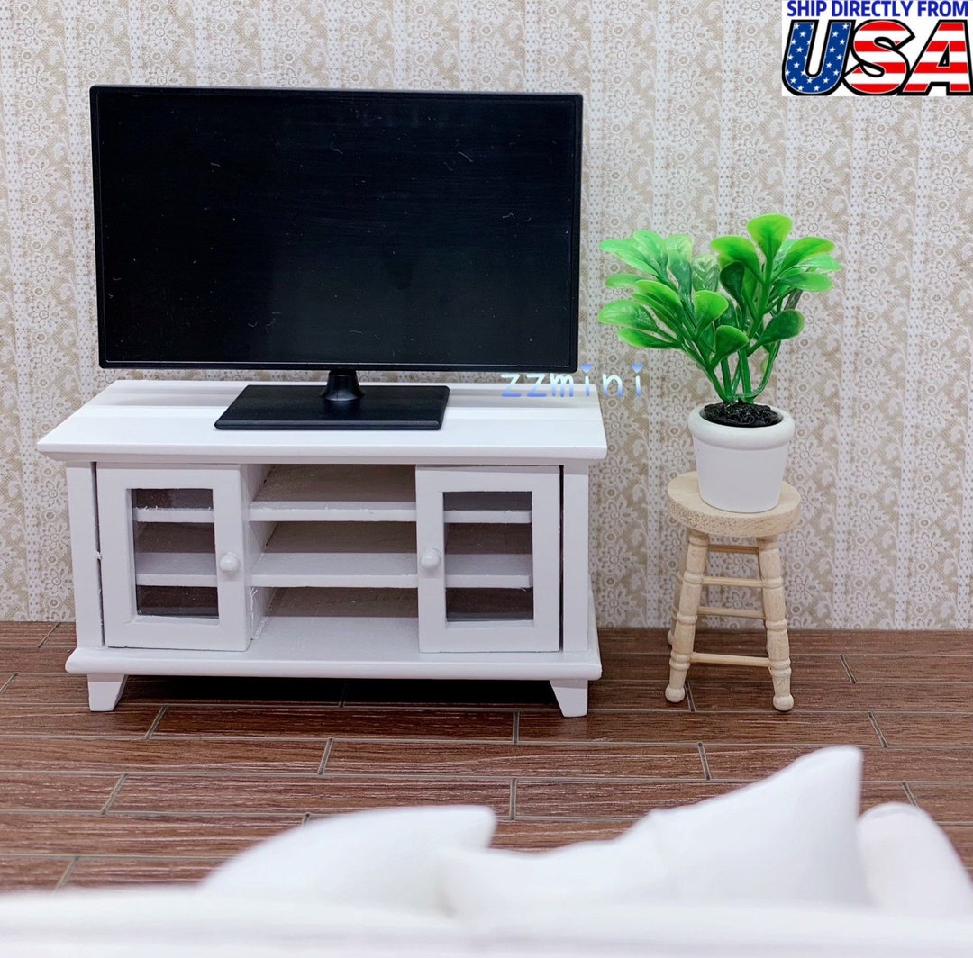 Dollhouse Miniature Mini TV Two Way Use Modern Wall Mounted TV Monitor ...