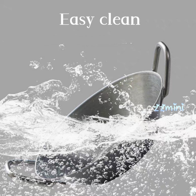 Real Mini Cooking Stainless Steel Frying Wok Pot Pan With Handle ...