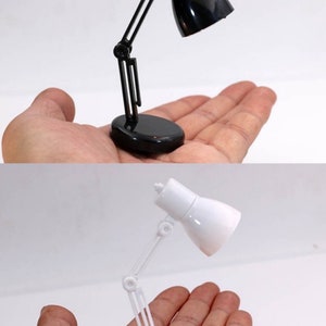 1/6 LED Desk Lamp 2 Pieces(black+white) Light Furniture Dollhouse ...