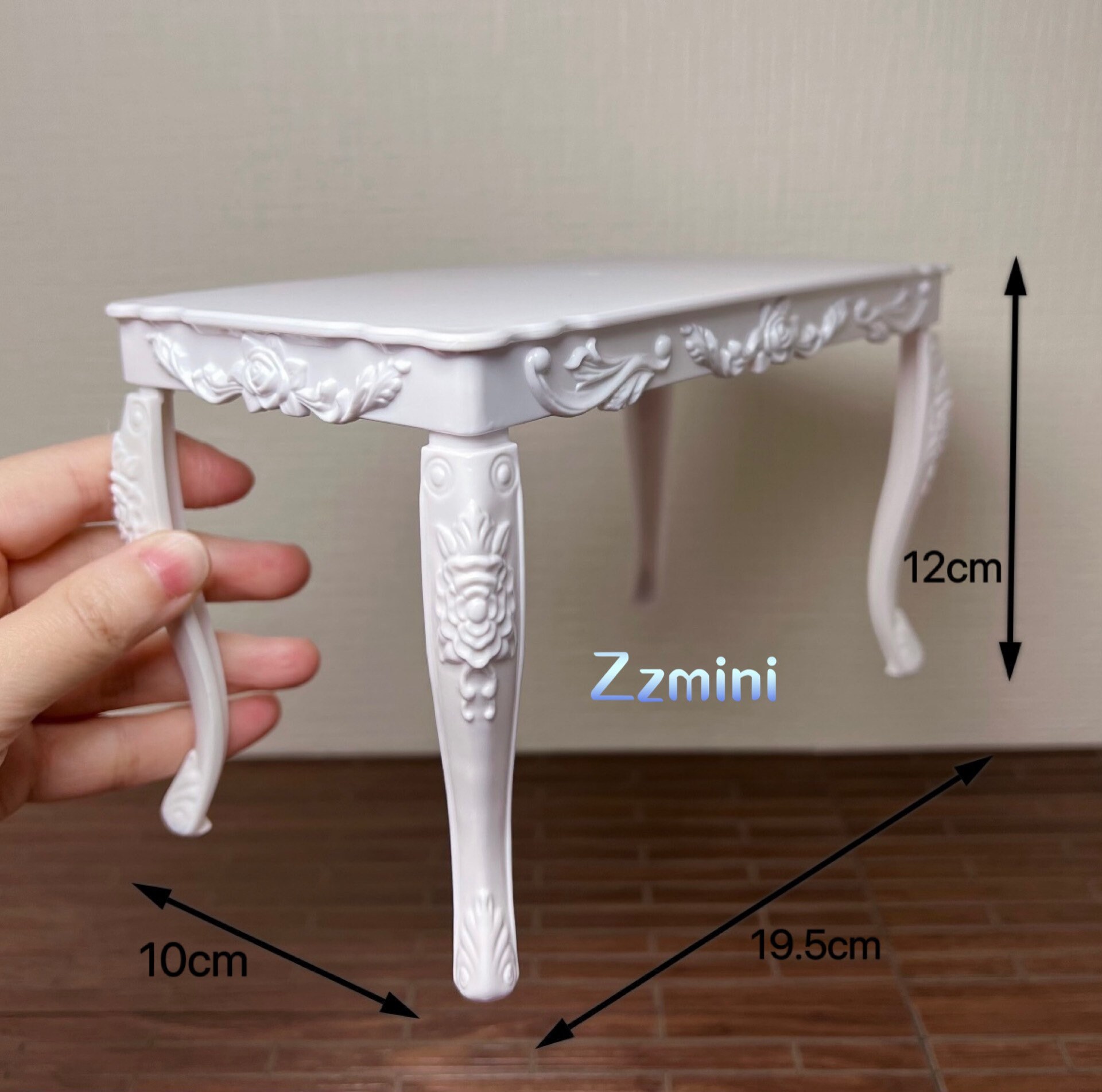 5PCS Miniature for 11.5'' Fashion Doll 1/6 White Table and Chair Set ...