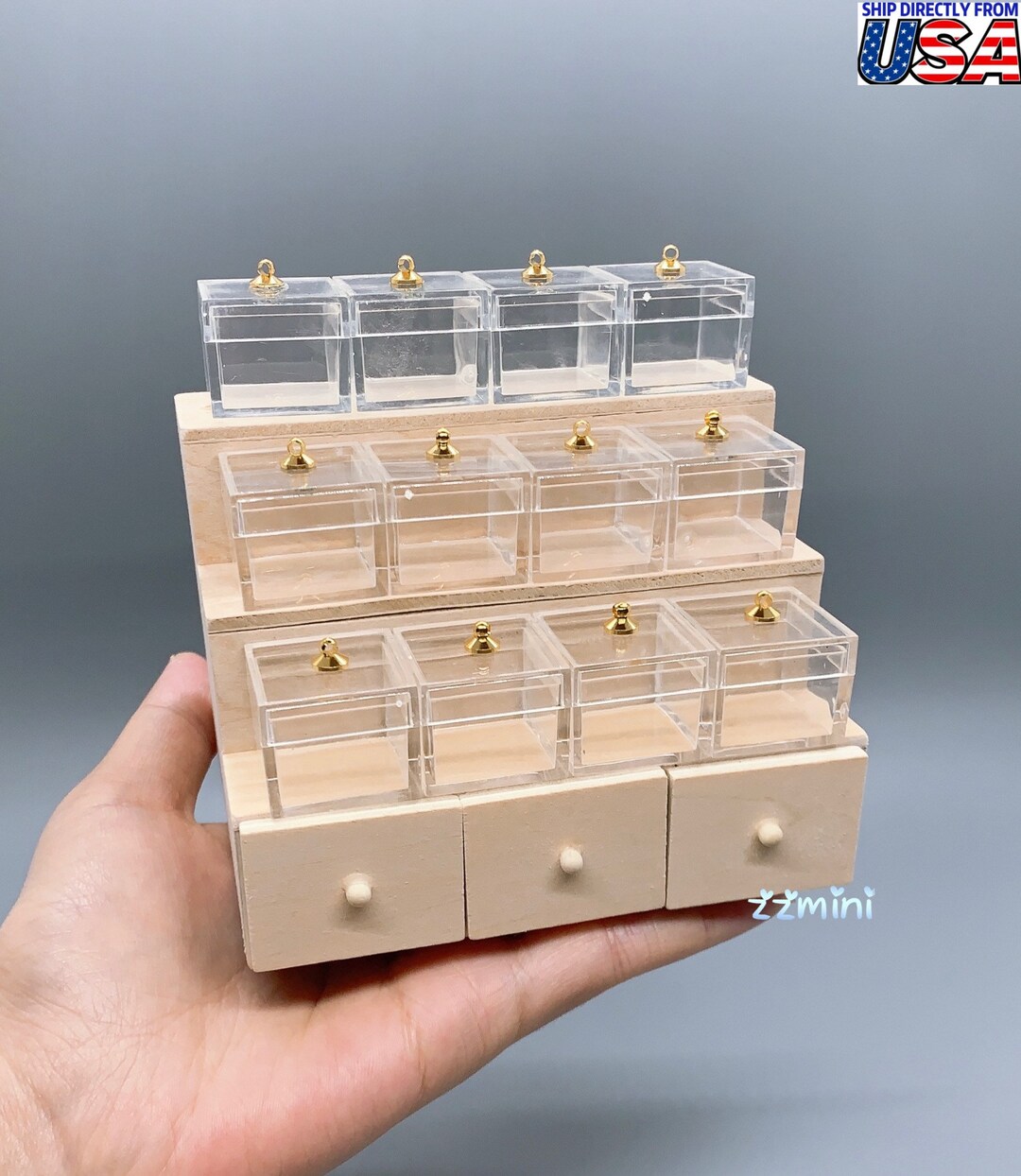 Dollhouse Miniature Candy Shop Kitchen Display Cabinet 3 Drawers Shelf ...