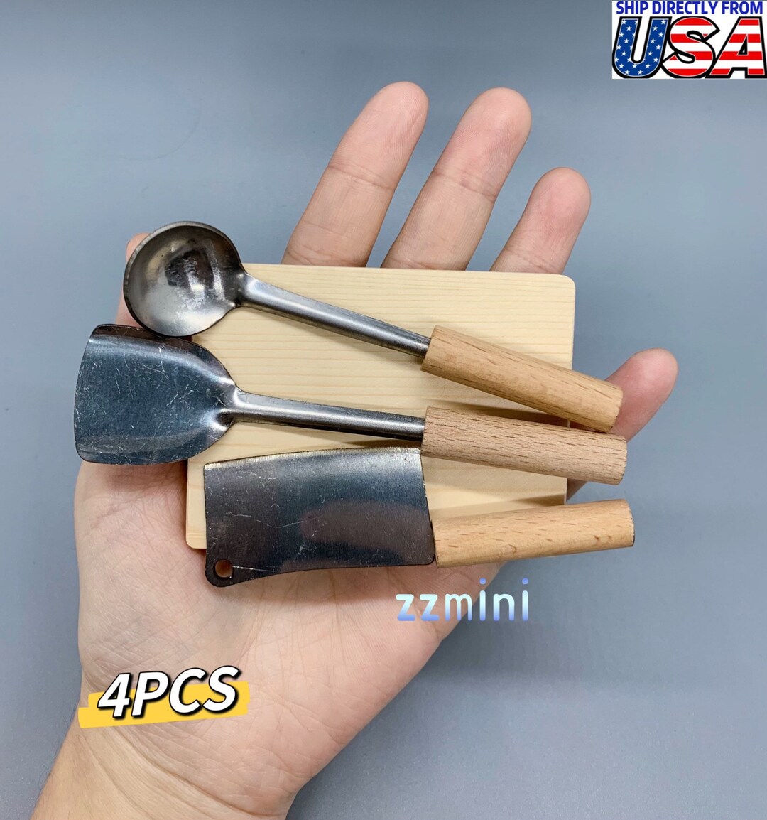 4pcs Real Mini Cooking World Smallest Tiny Working Utensils Pocket ...