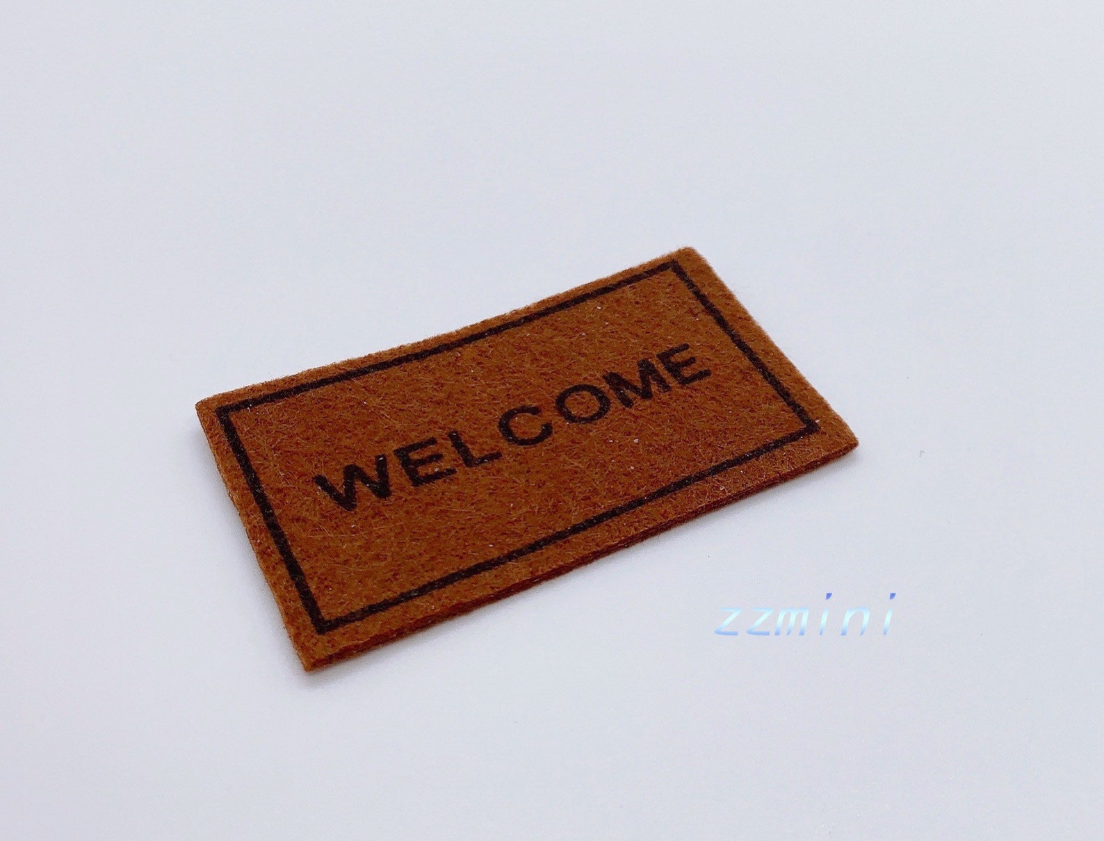 1/12 Dollhouse Miniature Welcome Doormat Rug in Brown Dark Tan | Etsy