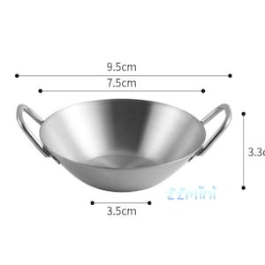 Real Mini Cooking Stainless Steel Frying Wok Pot Pan With Handle ...