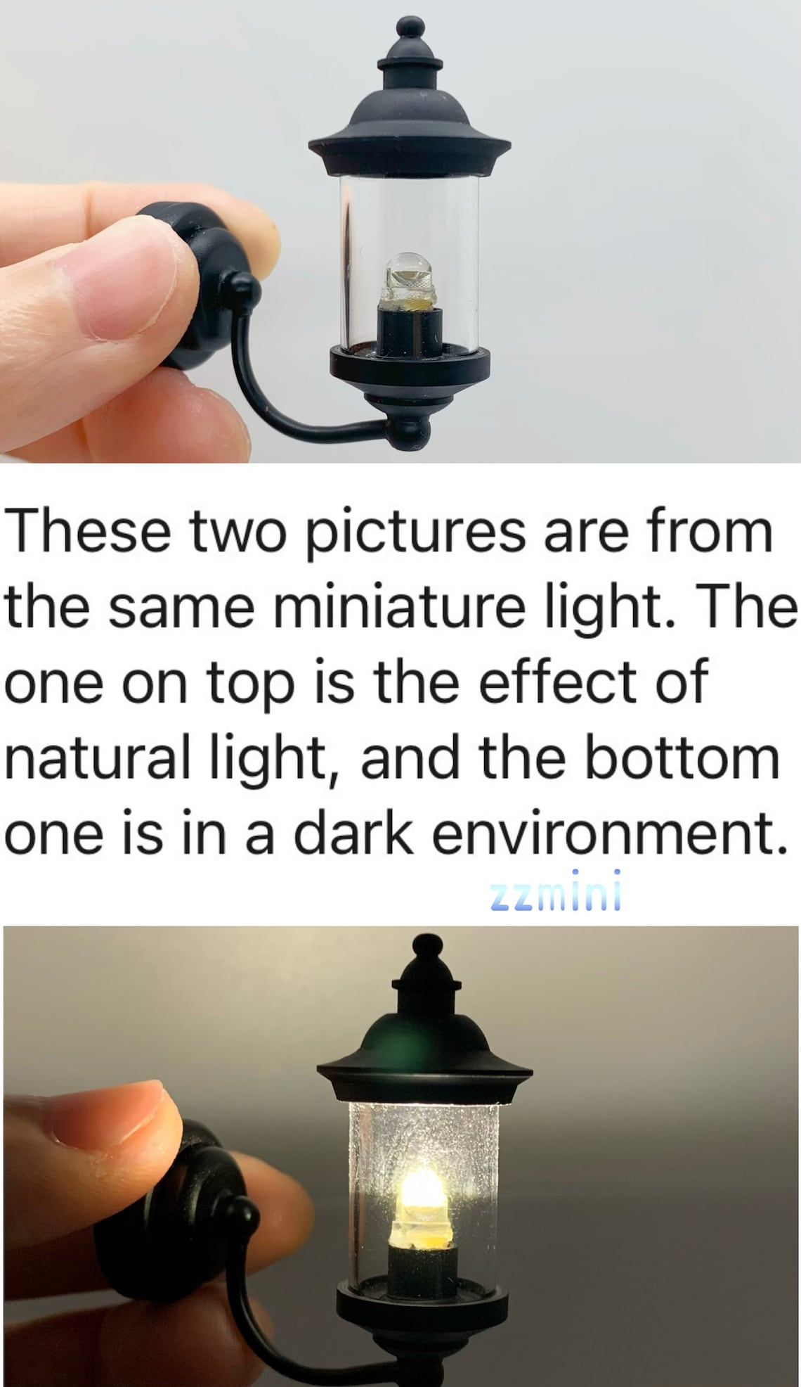 1/12 Dollhouse Miniature Wall Sconce With Glass Shade Hanging LED Light ...