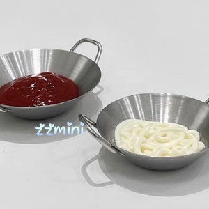 Real Mini Cooking Stainless Steel Frying Wok Pot Pan With Handle ...