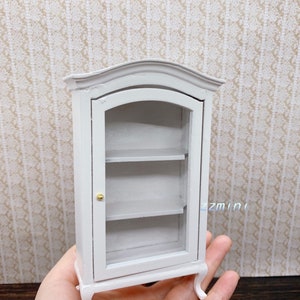 Dollhouse Miniature 1:12 Wood Display Cupboard Cabinet Shelf Showcase ...