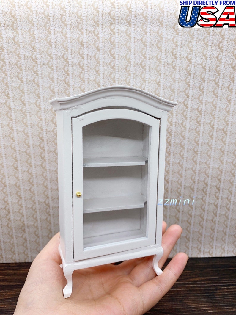 Dollhouse Miniature 1:12 Wood Display Cupboard Cabinet Shelf - Etsy