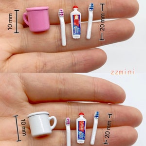 1/12 Dollhouse Miniature 4PCS Toothpaste and Tooth Brush Toothbrush Set ...