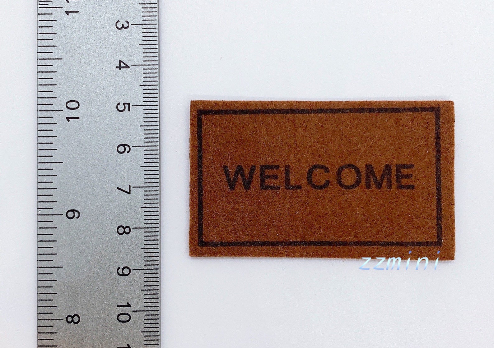 1/12 Dollhouse Miniature Welcome Doormat Rug in Brown Dark Tan | Etsy