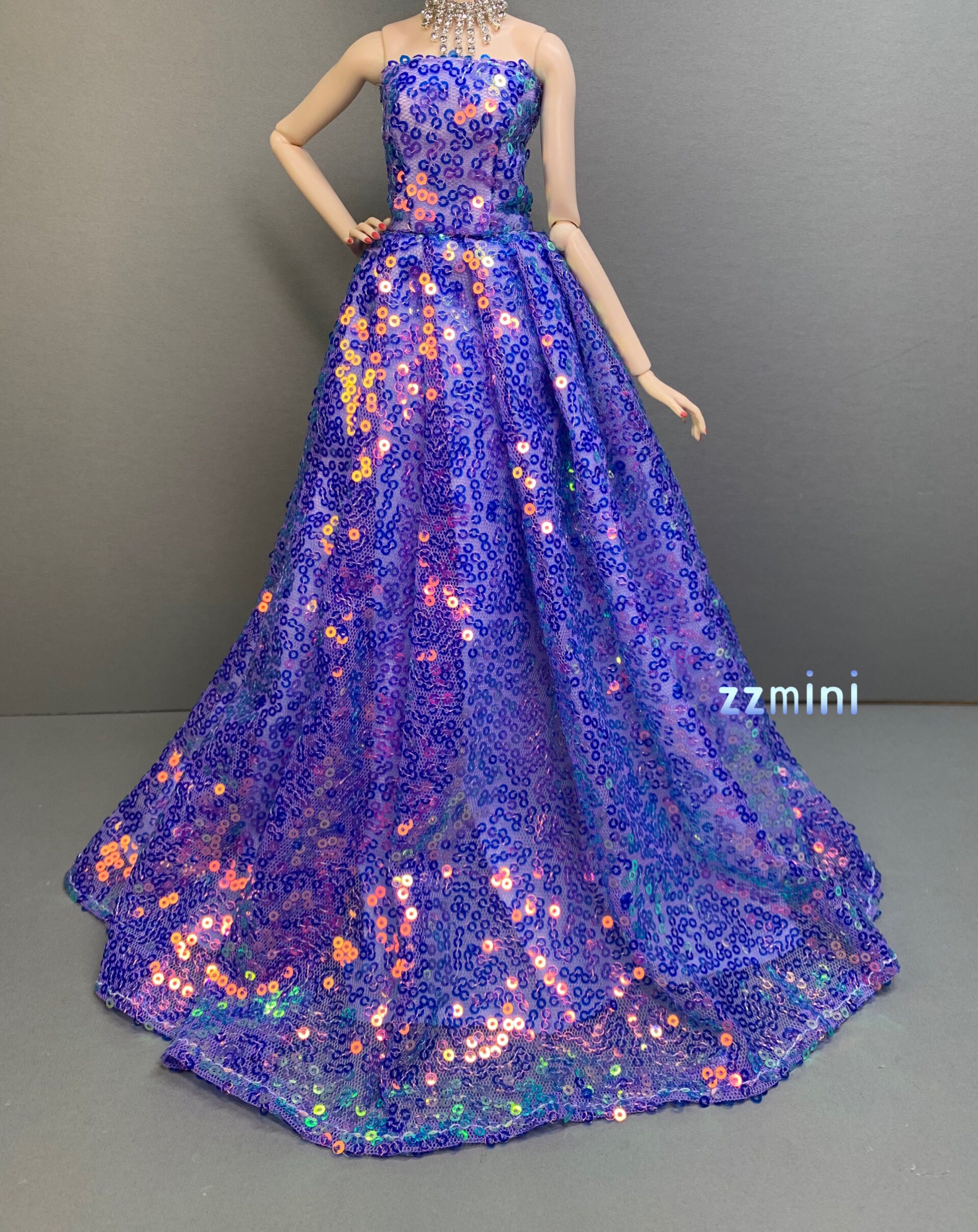 Purple Party Wedding Dress for 11.5inch Fashion Doll Princess Gradient ...