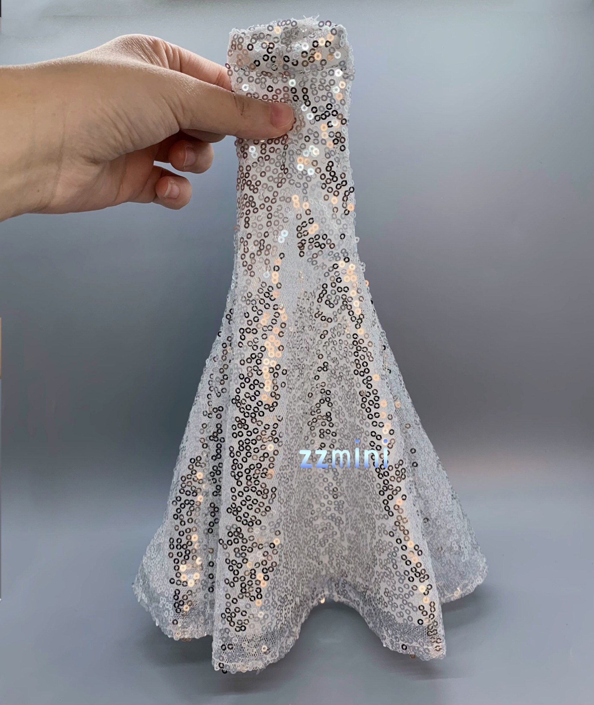 Silver Party Wedding Dress for 11.5inch Fashion Doll Princess Tailing ...