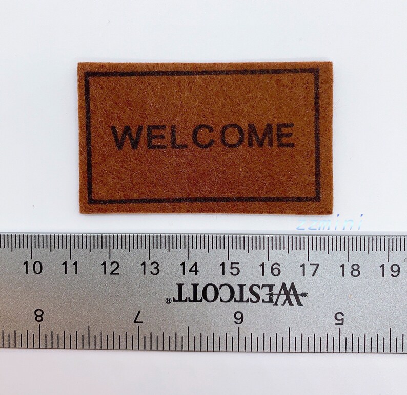 1/12 Dollhouse Miniature Welcome Doormat Rug in Brown Dark Tan - Etsy