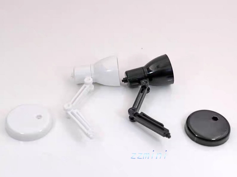 1/6 LED Desk Lamp 2 Pieces(black+white) Light Furniture Dollhouse ...