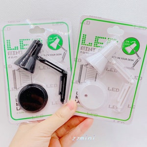 1/6 LED Desk Lamp 2 Pieces(black+white) Light Furniture Dollhouse ...