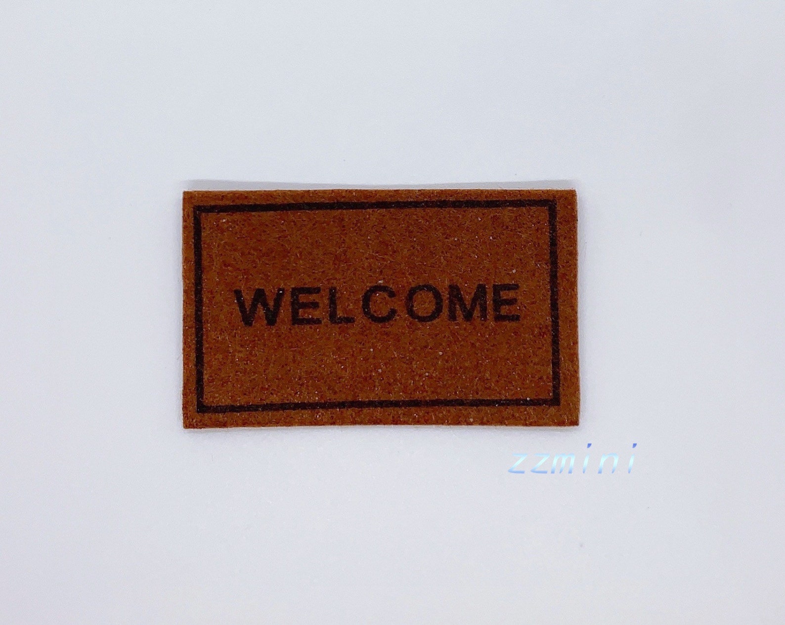 1/12 Dollhouse Miniature Welcome Doormat Rug in Brown Dark Tan | Etsy