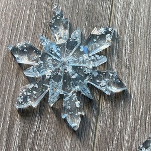 6 Blue Flake Snowflake Resin Christmas Ornaments - Etsy