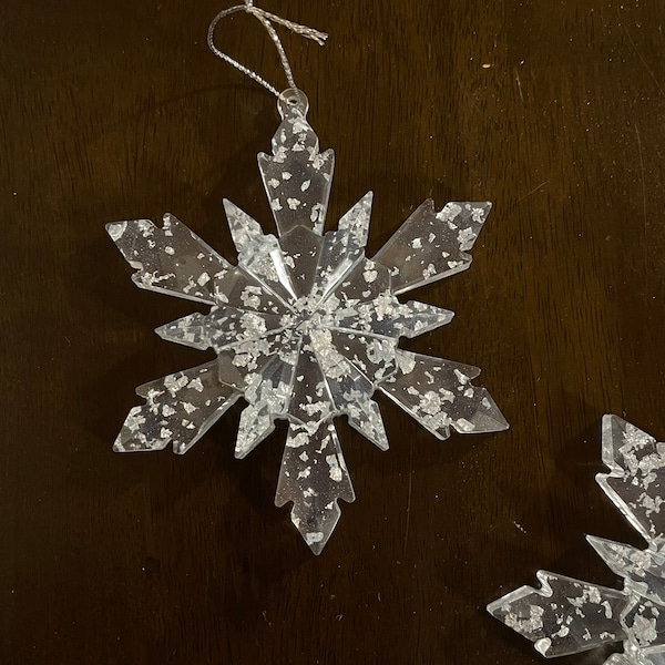 Silver Snowflake Ornament - Etsy