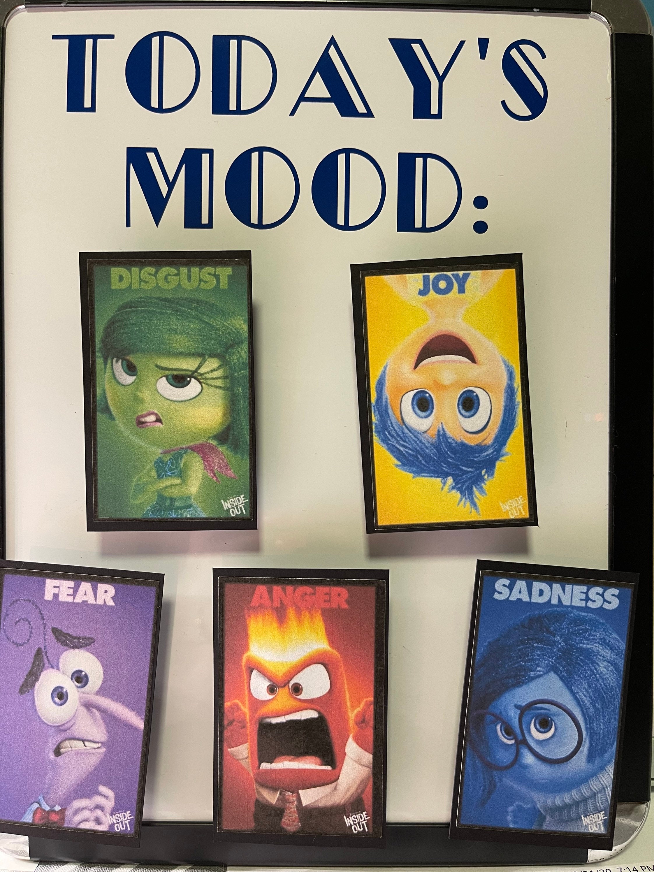 Magnetic Mood Board Features Emotions From Inside Out Joy - Etsy UK